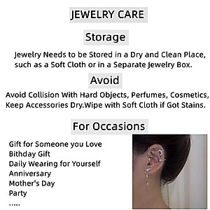 2PCS Women's Clip-On Earrings Hook Without Pierced (Star Moon Ear Clips)