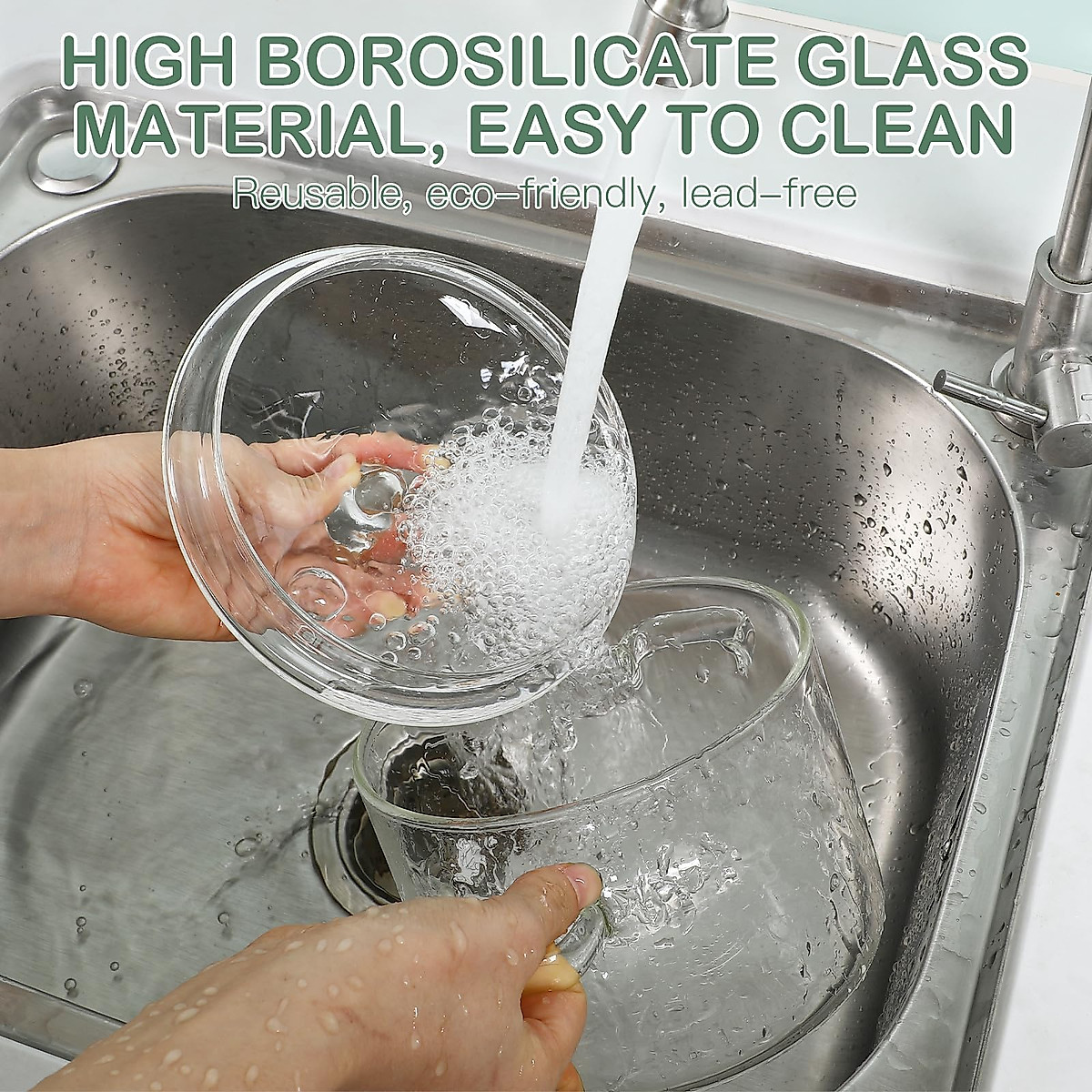 GANAZONO Cooking Pot Clear Saucepan Resistant Borosilicate Pot with Lid Handle Stovetop Simmer Pot Potpourri 1900ML