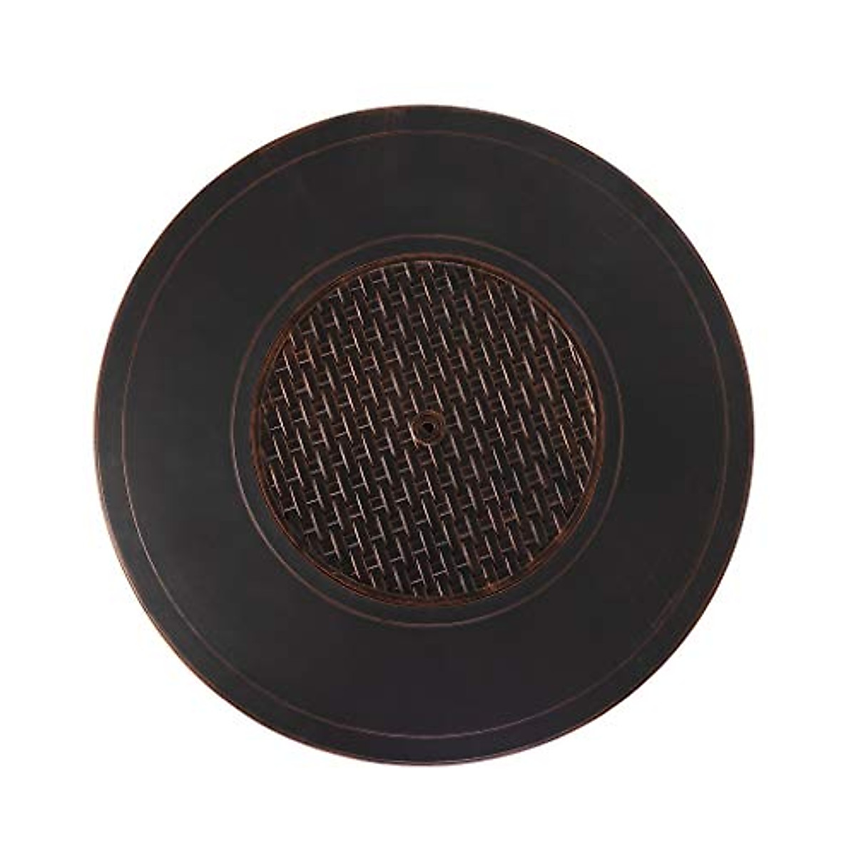 Fire Sense 62373 Florence Woven Aluminum Convertible Gas Fire Pit Table 55,000 BTU Multi-Functional Outdoor with Fire Bowl Lid, Nylon Weather Cover & Clear Fire Glass - Bronze Finish - Round - 44"