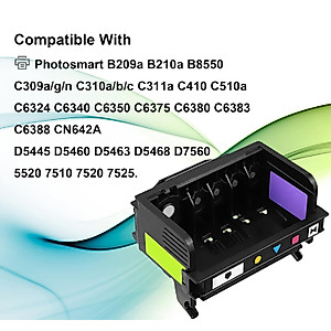 Ademon 564 Printhead 5-Slot Replacement for HP 564 564XL 5-Slot CN642A CB326-30002 for HP Photosmart 7520 7510 7525 7515 C6340 D7560 C6350 Printer Printhead(1 Pack), Black