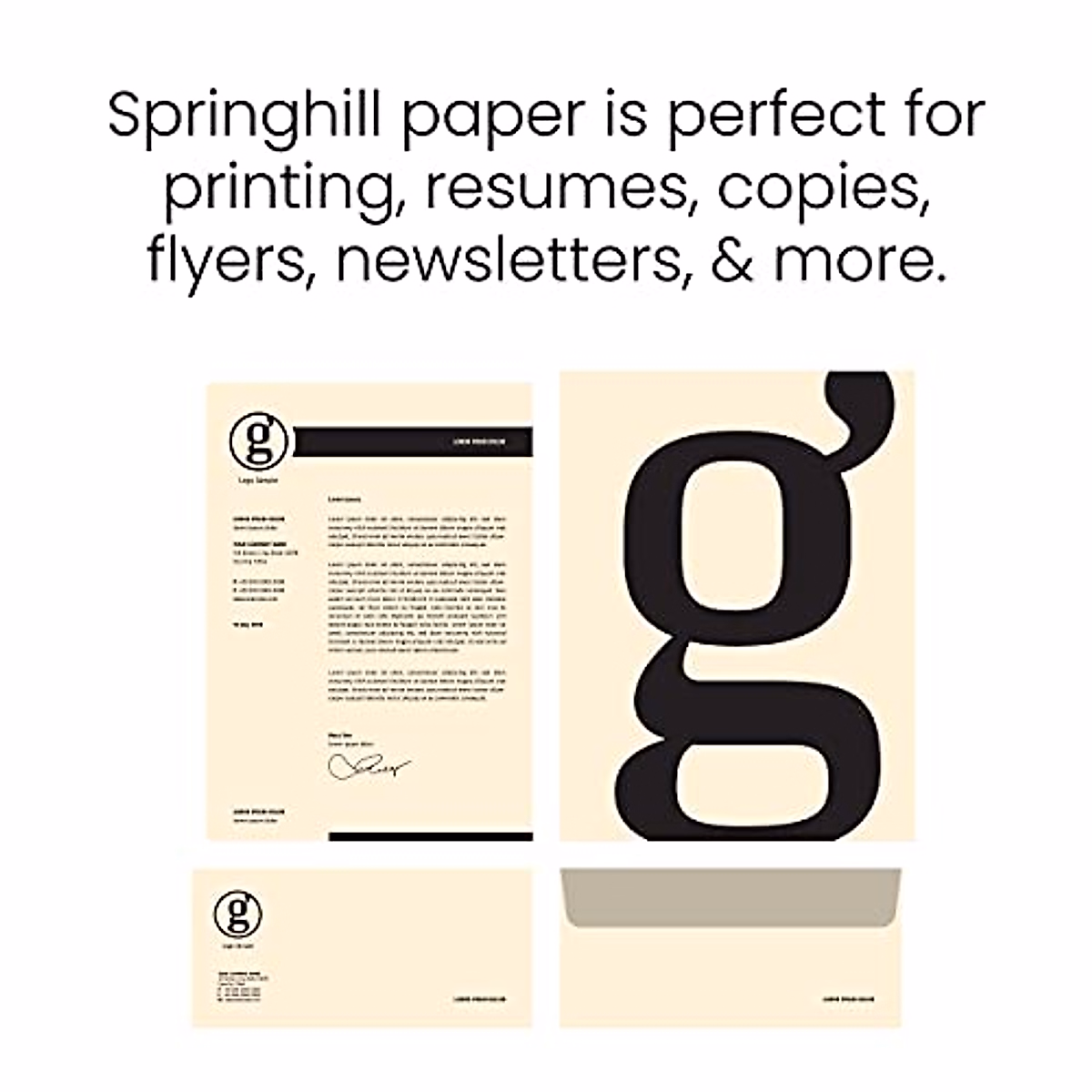 Springhill 8.5” x 14” Ivory Copy Paper, 28lb Bond/70lb Text, 104gsm, 500 Sheets (1 Ream) – Colored Printer Paper with Smooth Finish – Versatile and Flexible Computer Paper – 024160R
