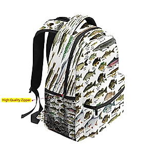 KIOPLYET Fish College Bookbag School Bag Children Kids Teens Business Laptop Backpack Travel Hiking Daypack Large Diaper Bag for Adult