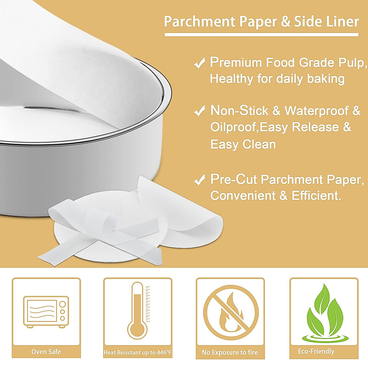 TeamFar 4 Inch Cake Pans, Stainless Steel 4 PCS Small Round Cake Pan Set for Baking Roasting, Non-Toxic & Sturdy, Non-Stick & Heat-Resistant, Dishwasher Safe