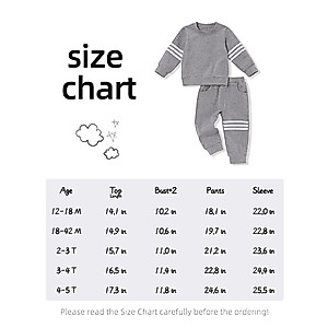 oklady Toddler Boy Clothes Stripe Long Sleeve T-Shirt Tops Sweatsuit Pants Sets Fall Winter Baby Boy Clothes 3T 4T