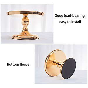 XENITE Dessert French Gold Cake Stand Set of 3 Metal Cupcake Holder Round Glass Top Gorgeous Dessert Display Stands Trays Set for Christmas Party Fruit Plate