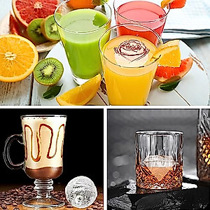 Silicone Ice Cube Trays for Freezer 6Holes Rose/diamond/ball Shape Silicone Mold with Lid for Epoxy Resin Candle Chocolate Cocktails Whiskey (Blue)