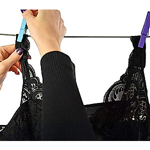 Home-X Set Large Colorful Heavy-Duty Wooden Clothespins Set of 24-8 Colors-3”L