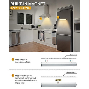 LOFTER-pro Under Cabinet Lights, LED Motion Sensor Light, USB-C Rechargeable 10 LED Closet Lights Wireless Magnetic Stick-Anywhere Night Light for Kitchen, Wardrobe, Closets, Cupboard, Stairs