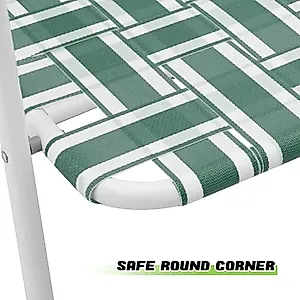 Magshion Folding Patio Webbed Chairs, Outdoor Lightweight Portable Lawn Beach Chairs for Adults 2-Pack, Dark Green