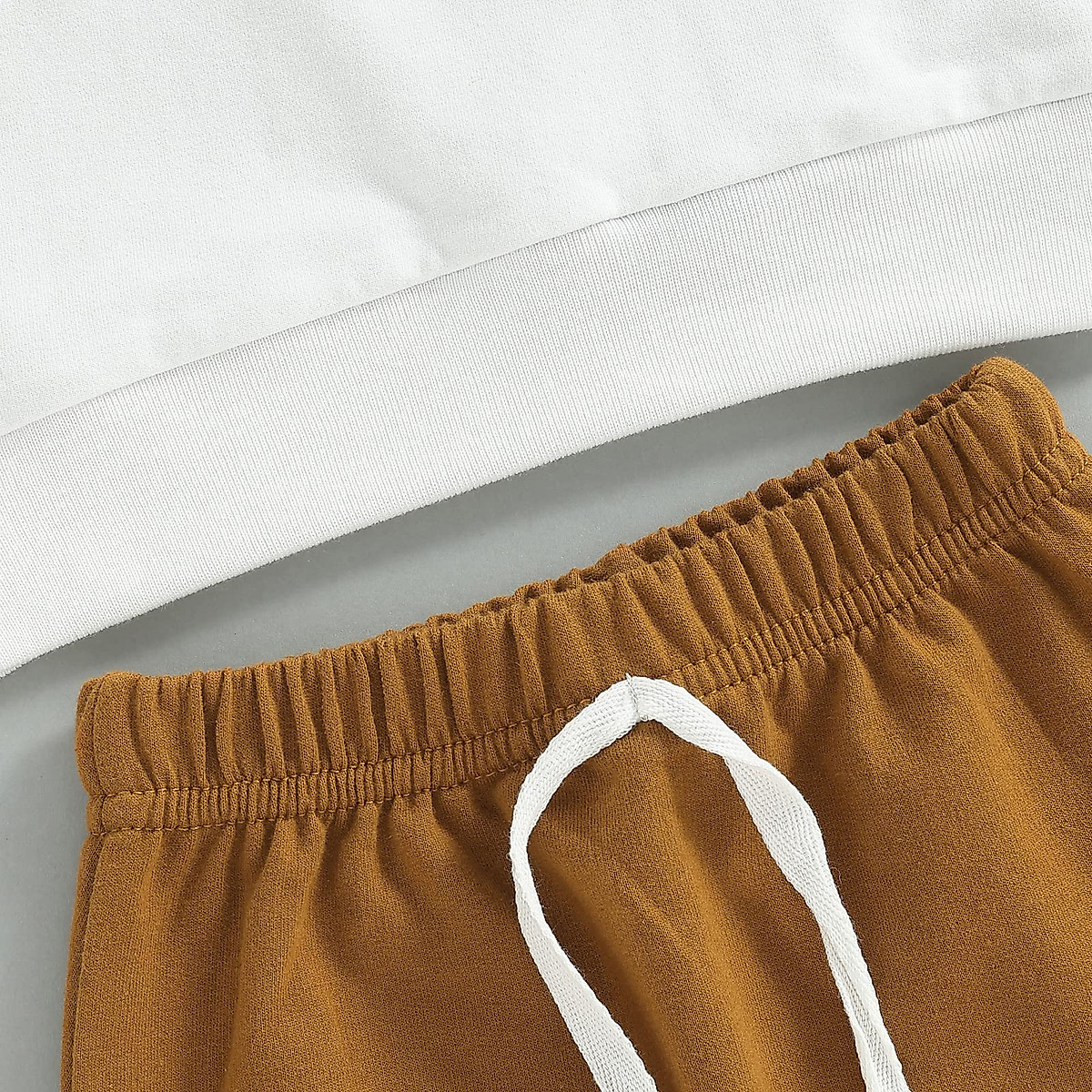 Rtnnsbbfcm Baby Boy Spring Fall Clothes Long Sleeve Color Block Patchwork Shirt Top Sweatpants 2Pcs Casual Outfit (18-24 Months,Black White Brown)