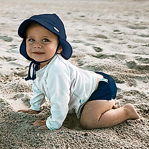 i play. Toddler Flap Sun Protection Swim Hat, Navy, 2T-4T