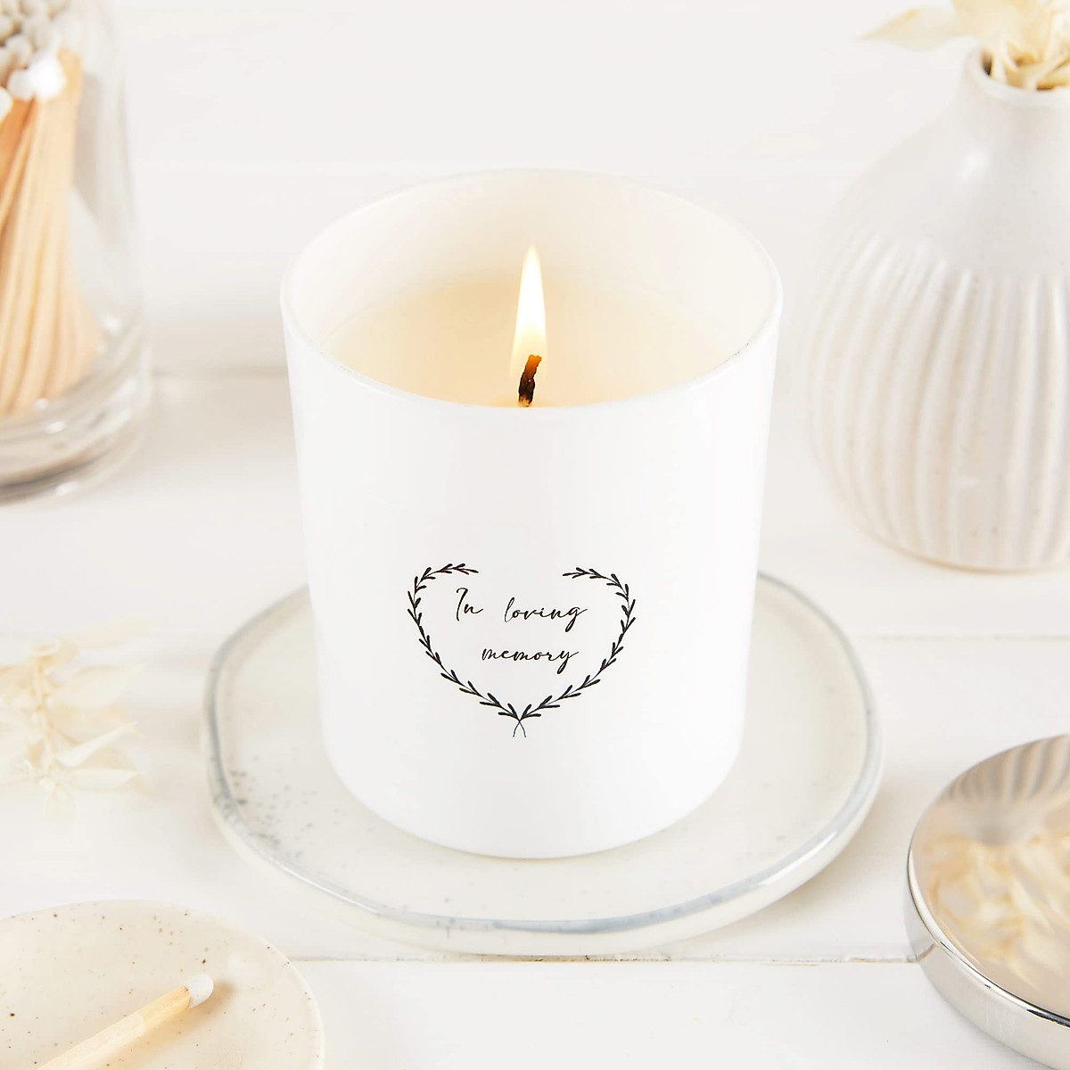 ANGEL & DOVE Luxury 'in Loving Memory' Soy Wax Remembrance Candle - Sympathy Gift, Memorial to Light in Memory of a Loved One