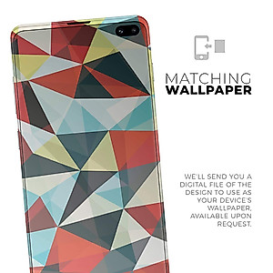 DesignSkinz Vector Red and Blue 3D Triangular Surface Protective Vinyl Decal Wrap Skin Cover Compatible with The Samsung Galaxy S20 (Screen Trim & Back Glass Skin)