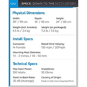 Waveform Griddy: Grid Parabolic Antenna Kit for 4G LTE, 5G NR, and WiFi | 40 km Range | +26 dBi | Works w/Cell Boosters, Modems, Routers, and Gateways | Kit w/ 30 ft RS400 Cable & TS9 & SMA Adapters
