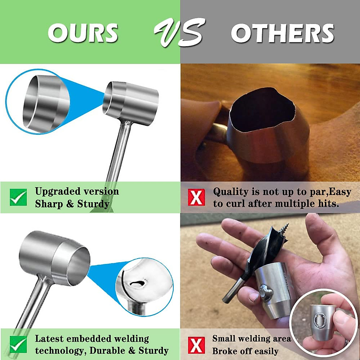 CANTENDO Bushcraft Gear for Survival Settlers,Bushcraft Drill & Survival Saw,Bushcraft Tools and Gear,Settlers Wrench Hand Auger Wood Drill,Scotch Eye Wood Auger