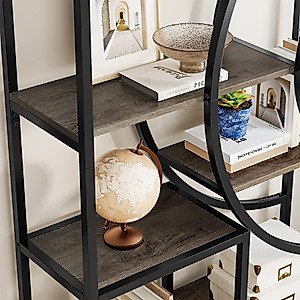 Tribesigns 71 in Geometric Bookcase Set, Industrial 8-Tiers Bookshelves, Tall Etagere Bookcase with Metal Frame, Freestanding Open Storage Shelving Units for Home Office, Living Room