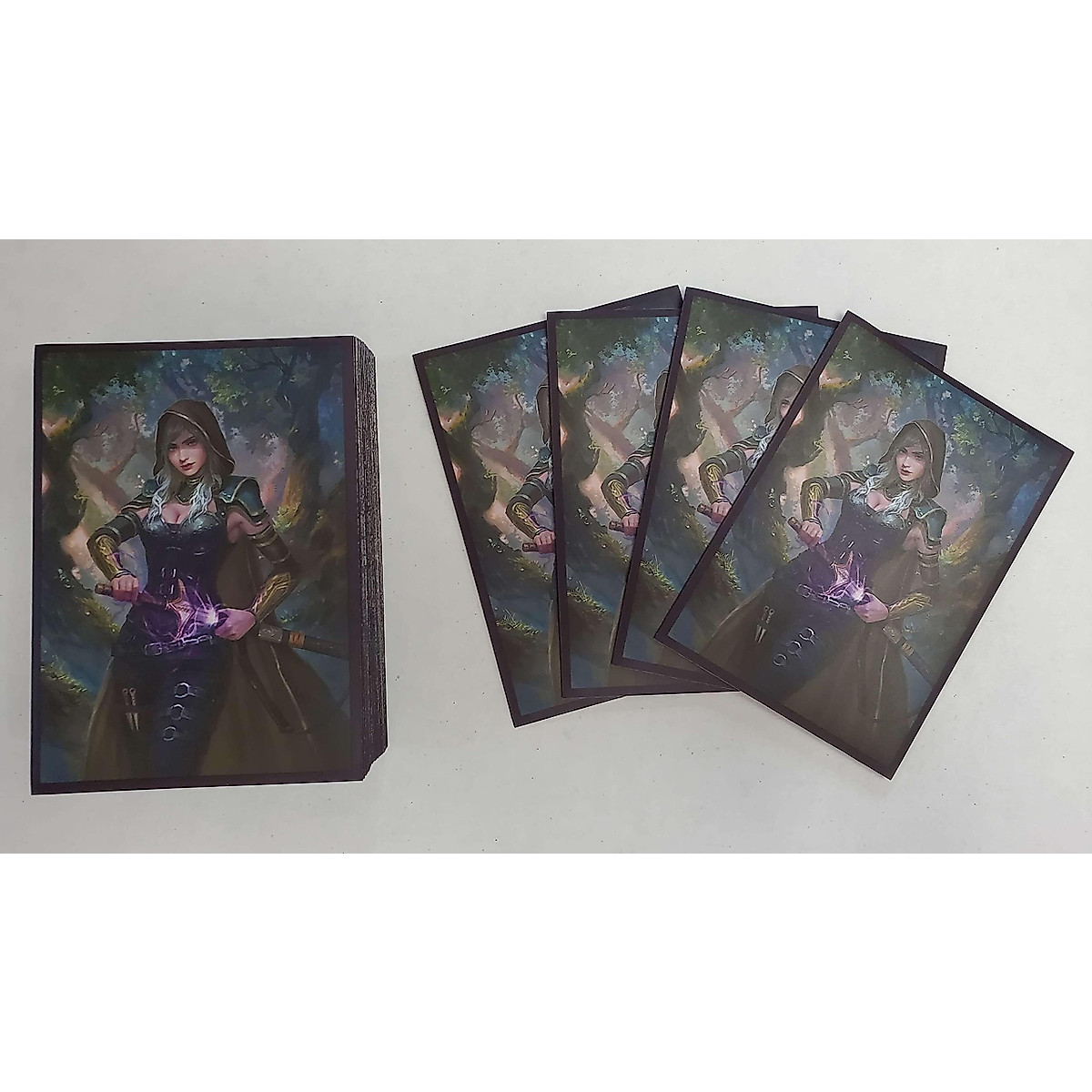Fantasy North - Valindra Elmourne - Queen's Vanquisher - 100 Smooth Matte TCG Trading Card Sleeves - Fits Magic MTG Commander Pokemon and Other Card Games - Playing Card Sleeves