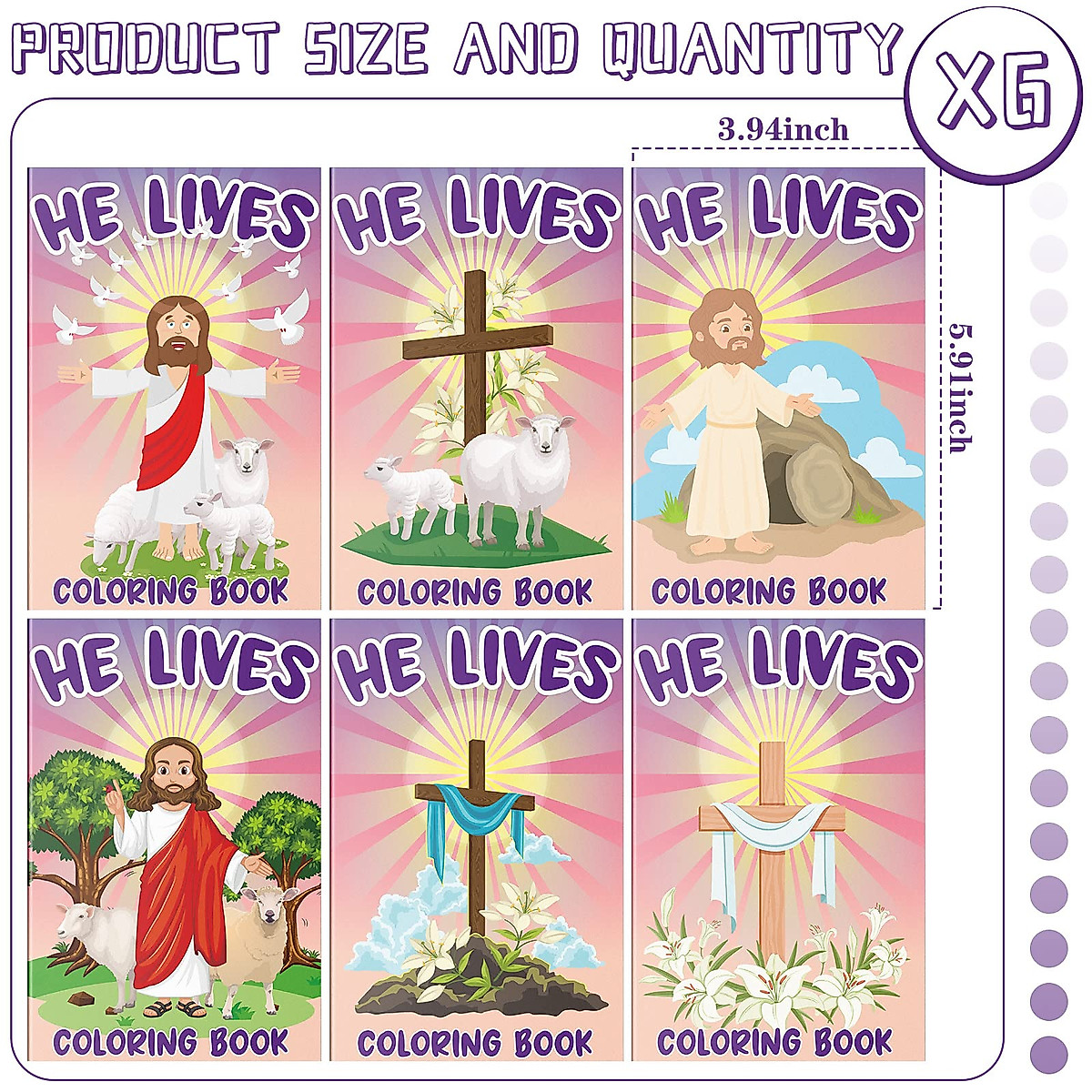 Jetec 36 Pcs Pink Girls Coloring Books for Kids Bulk Religious Easter Mini Coloring Books Winter Small Coloring Book for Holiday Party Favor Kid Sunday School Classroom Gifts (Vivid Style)