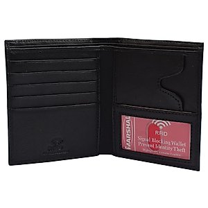 Genuine Leather Large Hipster Bifold Credit Card Id Men's Wallet