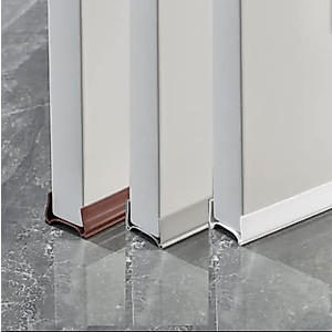 Under Door Draft Stopper, Bottom Seal Weather Stripping - Removable and Washable Insulation Noise Dustproof Strip,Yellow,Blue,Gray, White,Brownunder Bottom Door Weather Stripping (White)