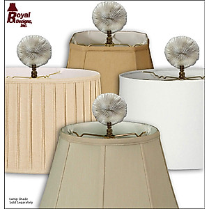 Royal Designs Natural Coral 3.75" Lamp Finial for Lamp Shade, White Mushroom Coral, Polished Brass Base - Set of 2