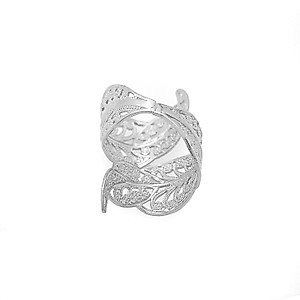 chelseachicNYC Floral Leaf Statement Ring (Silver)