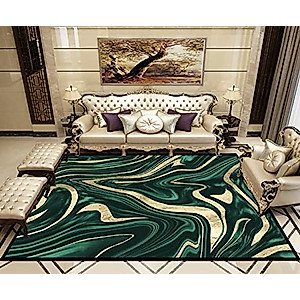 Emerald Green Black Gold Marble 1 Decor Art Rugs Soft Non-Slip Indoor Outdoor Living Room Bedroom Kids Room Modern Home Decor Carpet Mat Yoga Mat Runner Rugs Doormat