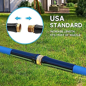 Flexible Garden Hose Water Pipe, 25FT Water Hose with Solid Brass Fittings, Durable No Kink Outdoor Hose Swivel Grip Heavy Duty Hose Pipe for Gardening Lawn Car Pet Washing, Blue