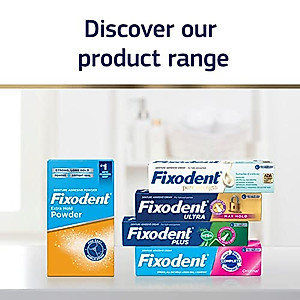 Fixodent Pure Strength Secure Denture Adhesive Cream for Full and Partial Denture Wearers, 2.4oz (Pack of 4)