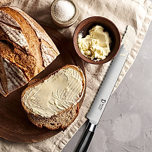 RITSU Bread Knife 10 Inch Serrated Knife, Professional Serrated Bread Knife, German High Carbon Steel Bread Slicer with Ergonomic Handle for Homemade Bread Slicing