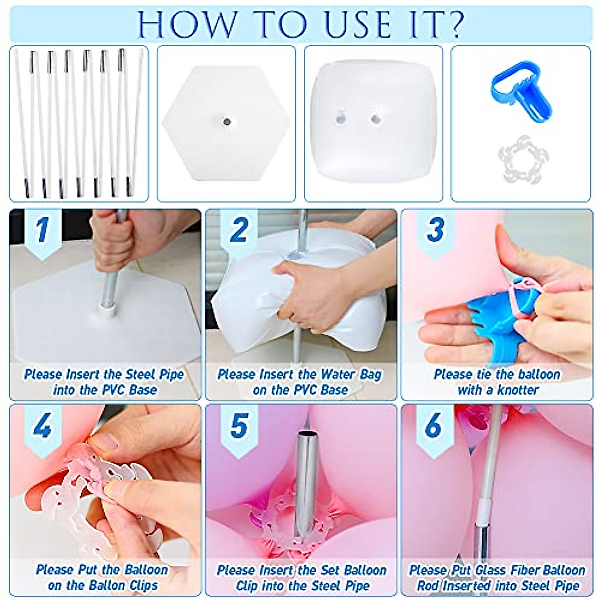 Balloon Arch Kit Adjustable Balloon Stand for Outdoor Decoration Garden Birthday Wedding Holiday Party Graduation Supplies (9Ft Wide 9Ft Height)