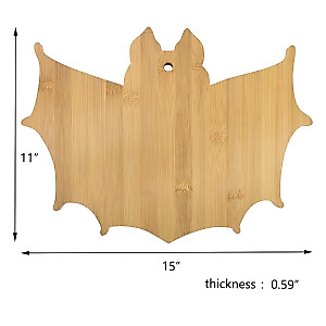 Vencer The Nightmare Before X-MAS Bat Bamboo Serving & Cutting Board,Hallowmas Gift and Home Decoration,15x11 Inch,VFO-085