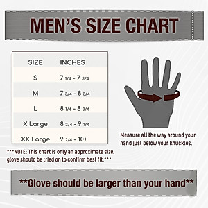 MESSERIO Authentic Sheepskin Leather Winter Gloves for Men with Rabbit Fur Lining + Gift Box (Large)