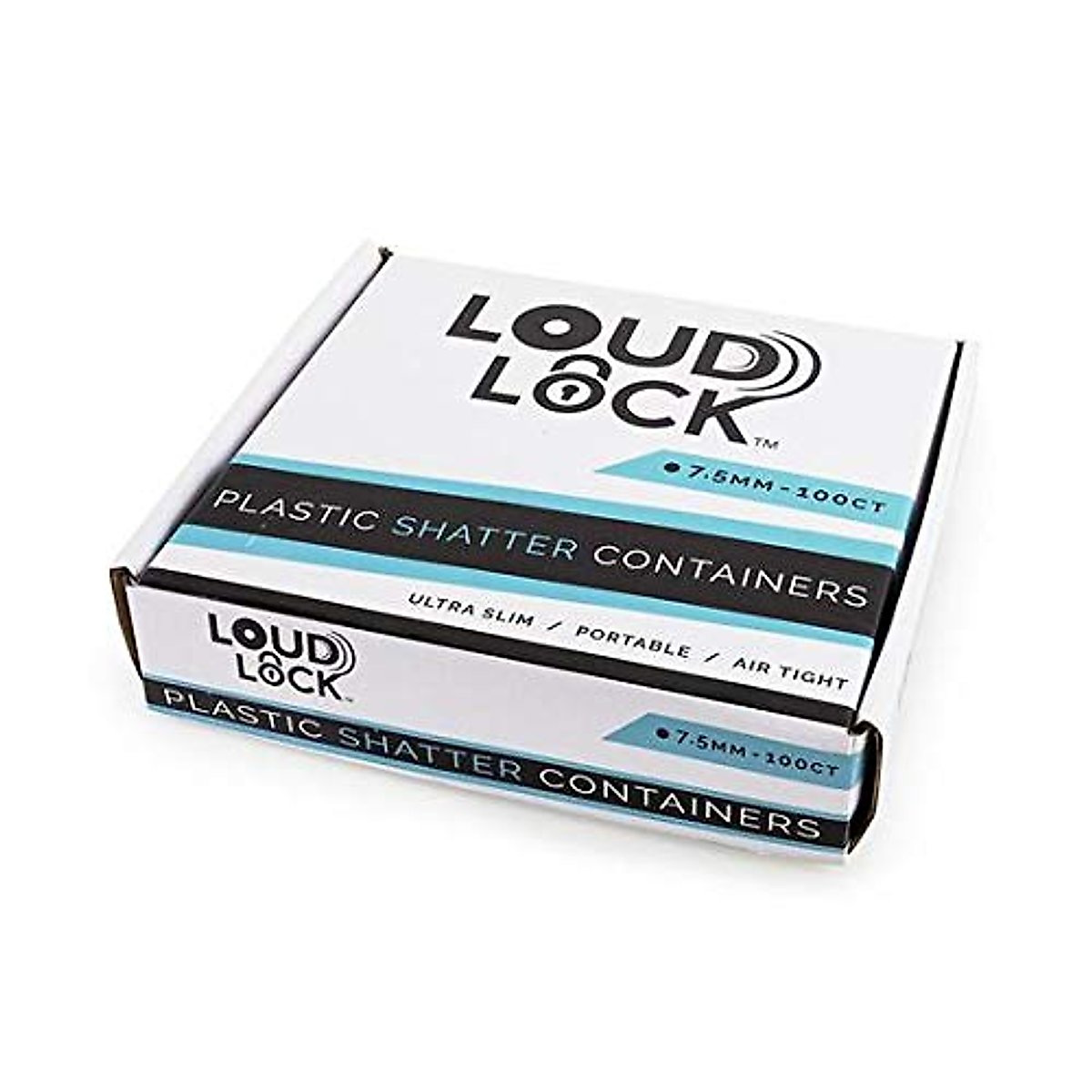 Loud Lock Plastic Shatter Container (7.5mm, 100 Count) - Multipurpose Ultra Slim Pocket Case - Plastic Containers- Clear Containers - Bulk Containers