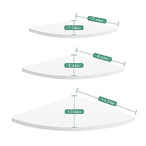 Ejoyous Floating Corner Shelves Set of 3, Modern White Display Shelf Wall Mount Storage Rack Organizer Decorative Shelving Unit for Home Living Room Bathroom Kitchen