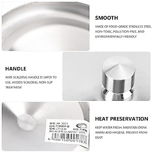 Cabilock 2Pcs Stainless Steel Water Coffee Tea Cup Lid Cover Mug Cap Cover for Kitchen Coffee Water 10cm