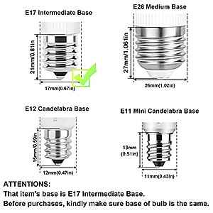 LED Microwave Light Bulb Over Stove Appliance 8206232A 40W Incandescent Equivalent, E17 LED Bulb Dimmable for Refrigerator, Range Hood, 3W 380LM Daylight White 6000K, T7 Intermediate Base, Pack of 2