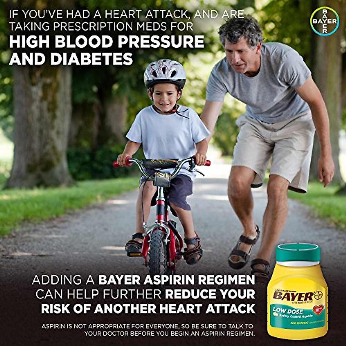 Aspirin Regimen Bayer, 81mg Chewable Tablets, Pain Reliever, Cherry, 36 Count