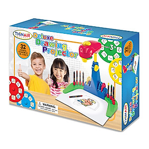 Ben Franklin Toys Drawing Projector for Kids 3 & Up | Preschool Tracing Projector Kit Includes 32 Animal Drawings on 4 Sturdy Discs, 8 Crayons & 1 Pad of Drawing Paper for Fun Play-Based Learning
