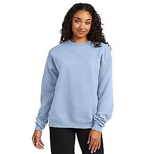 Hanes Mens Ecosmart Fleece Sweatshirt, Cotton-blend Pullover, Crewneck For Men, 1 Or 2 Pack, Light Blue - 1 Pack, Medium US