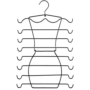 HAODOPSTY 8 Tier Tank Top Hanger, Metal Folding Bra Hanger for Closet (Matt Black, 1)