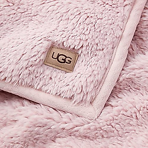 UGG 25110 Blakely Baby Blanket Comfy Cozy Machine Washable Luxury Throw Blankets for Newborn Babies Plush Sherpa Blankie Soft Gentle on Skin, 41 x 31-Inch, Pink Shell