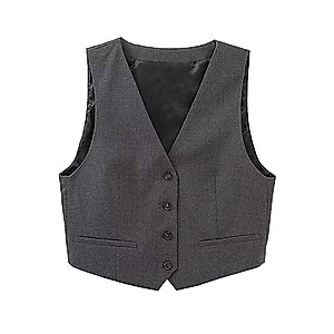 Women Front Darts Side Pockets Straight Pants Vintage High Waist Zipper Fly Female Trousers S