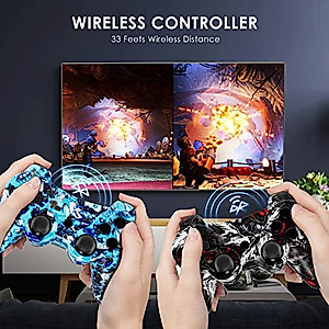 Boowen Wireless Controller for PS3, Controller for Sony PlayStation 3, 6-Axis High-Performance Motion Sense Dual Vibration Upgraded Gaming Controller, Compatible with PlayStation 3