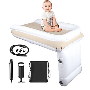 Shenglong Inflatable Airplane Bed for Kids, Toddler Travel Bed, Baby Air Mattress, Airplane Seat Extender for Kids Suit for Airplane Economy Seats, Train, Car