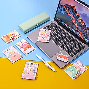 Molain Cute Sticky Notes, 6 Pack Cartoon Self-Stick Notes Cute Animal Memo Pads Cute Post it Notes Students Home Office Gifts Tab Supplies 270 Sheets