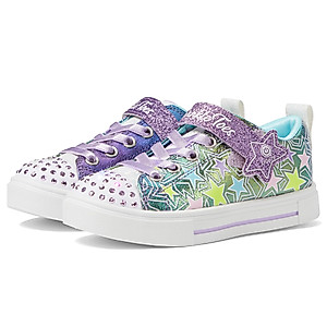 Skechers Kids Girls Twinkle Sparks-Shimmer Star Sneaker, Purple/Multi, 2 Little Kid