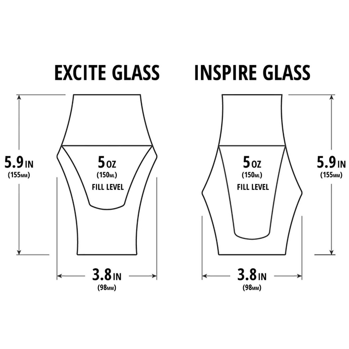 KRUVE - Excite & Inspire | Coffee Glasses | Clear | 150ml x 2