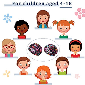 Tatuo 2 Pcs Satin Lined Hair Bonnet for Sleeping Kids Gift for Christmas Sleep Cap Head Scarf Curly Hair with Elastic Band(Cute Pattern) Multicoloured