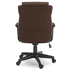 Signature Design by Ashley Corbindale Classic Upholstered Home Office Swivel Desk Chair, Brown & Black